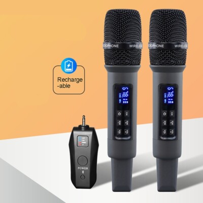 Rechargeable Wireless Handheld Microphone bluetooth UHF Mic w/ Portable ...