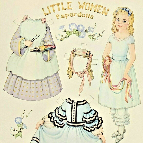 Helen Page Paper Dolls Little Women Amy Beth Meg 3 Pages 1980s Event ...