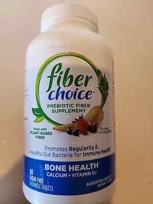 Fiber Choice Prebiotic Calcium Vitamin D3 90 Berry Chewable Tablets | eBay