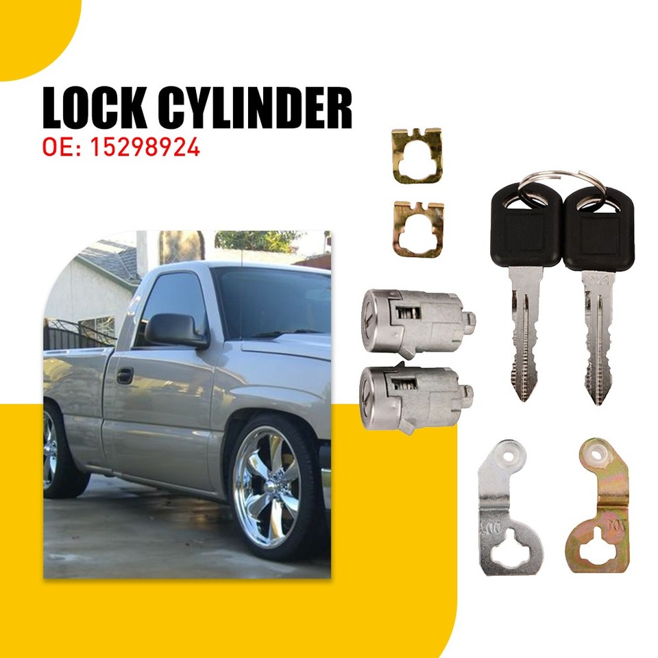 Pair Door Lock Set Cylinders of 2 Front for CHEVY TAHOE CORVETTE IMPALA ...