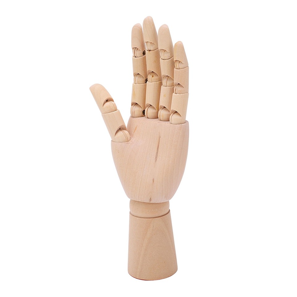 Left Hand Wood Mannequin Hand Flexible Joints Fingers Drawing Mannequin ...