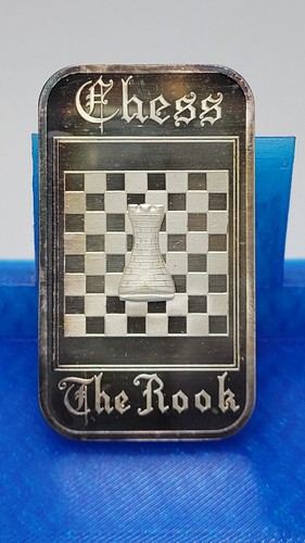 Vintage 1970s Madison Mint Chess The Rook 1 Ounce Silver Art Bar | eBay