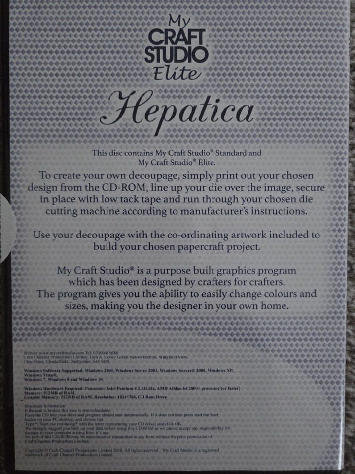 7 unopened My Craft Studio Elite CDs, Hepatica, Spun Sugar, Swift ...