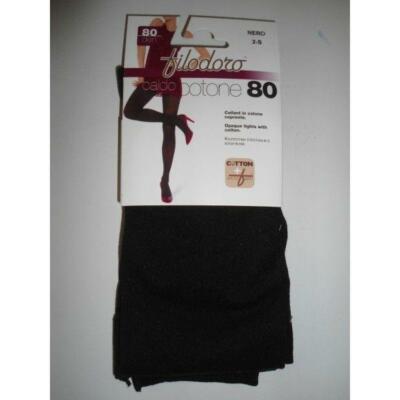 CALZE COLLANT FILODORO CALDO COTONE 80 DEN Mis -2-S NERO | eBay