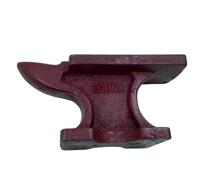 Mini Cast Iron Anvil 5" Red & Silver Metalworking Tool For Jewelry ...