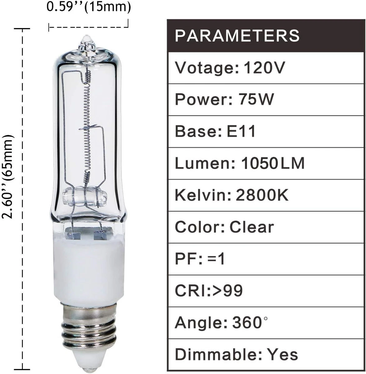 Light Bulb Jde11 120v 75w | Shelly Lighting
