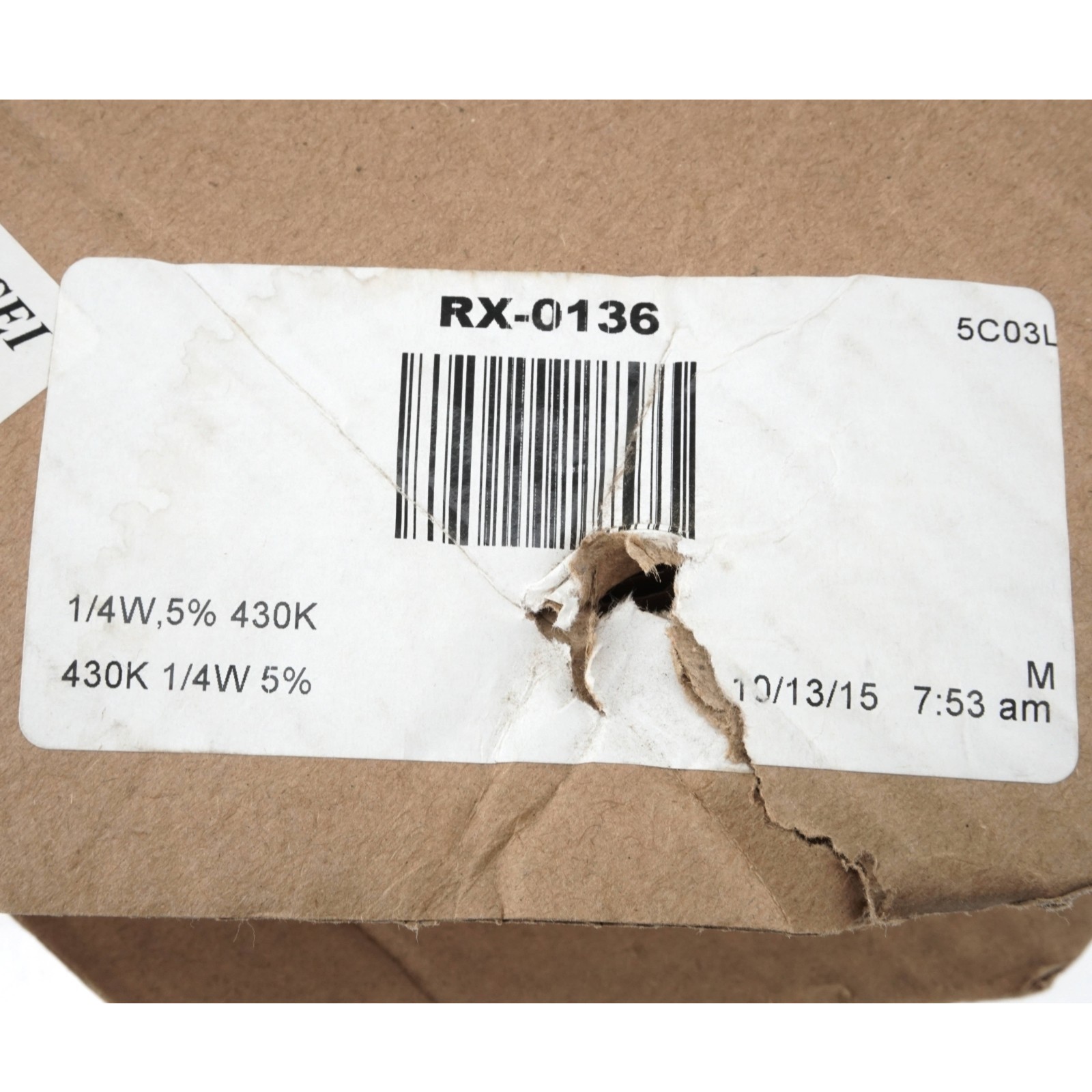 Stackpole CF14JT430K Partial Carbon Film Resistor Roll, 430k Ohm, 1/4W ...