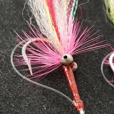 SALTWATER DELTA SHRIMP # 4 FLY FISHING FLIES CHARTREUSE PINK FRONTIER ...