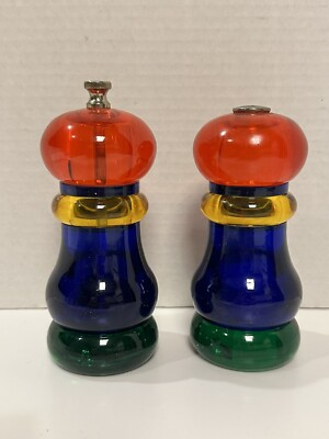 Vintage Olde Thompson 5” Sunset Fiesta MultiColor Pepper Mill & Salt ...