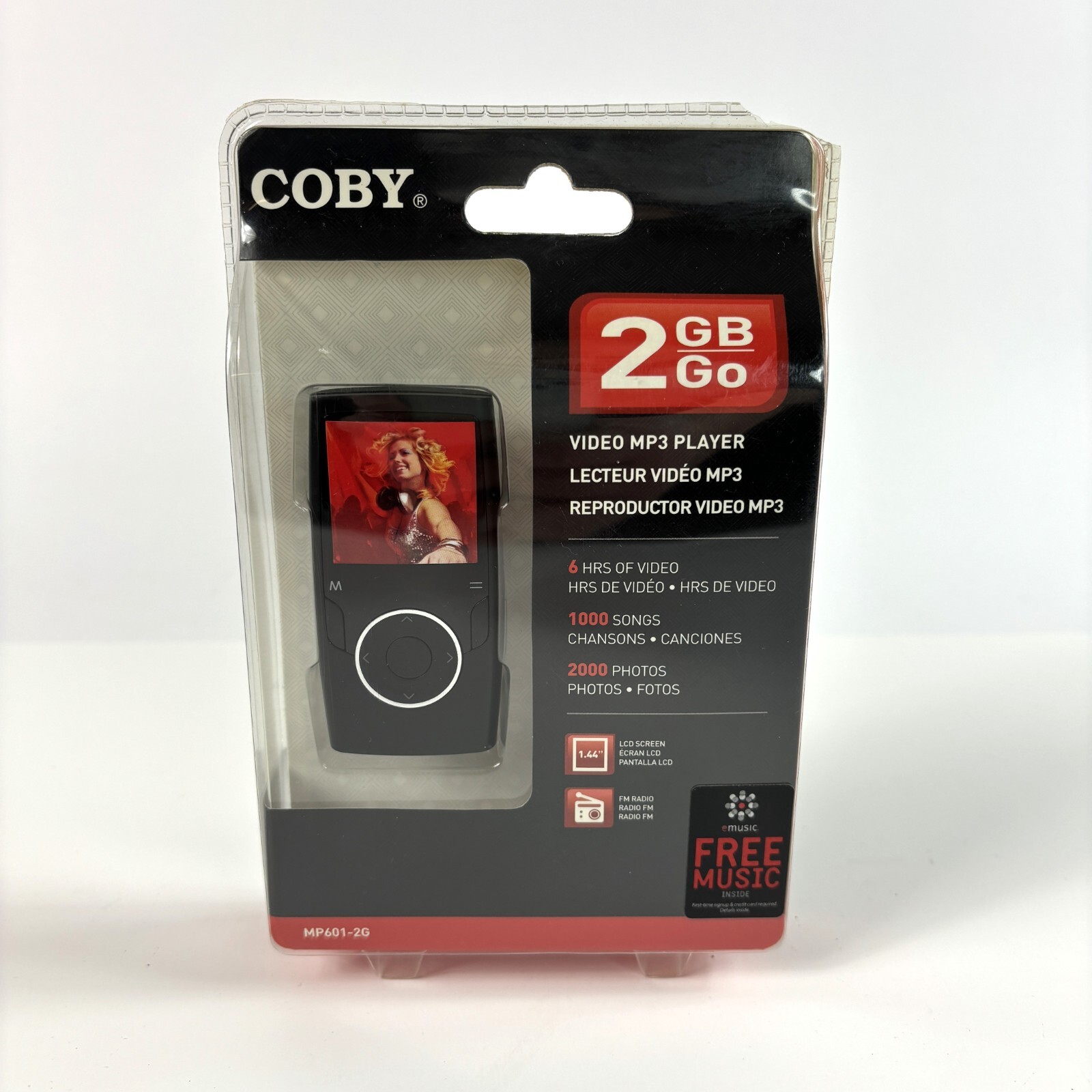 NEW Coby Video MP3 Player MP601-2G 1.44" LCD 2GB Black FM Radio 6 Hours ...