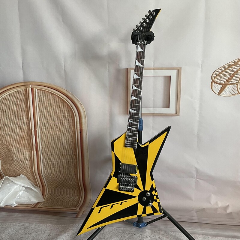 Yellow Explorer Electric Guitar Solid Rosewood Fretboard H Pickups FR ...