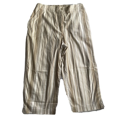 Classic Elements Sz 14 Capris Cropped Pants Womens Neutral Stripes ...