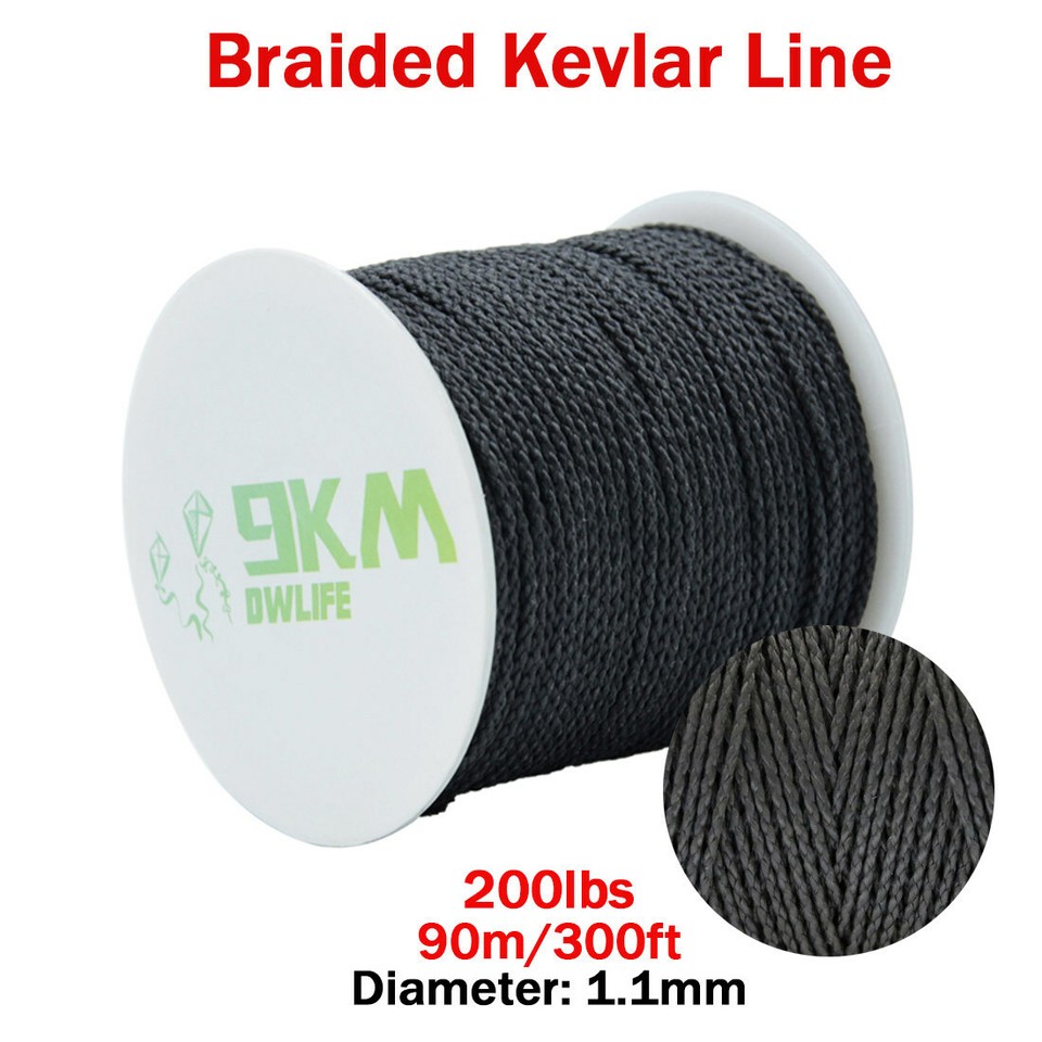 Black Braid Kevlar Line Utility Cord Paracord Camping Tactical made ...