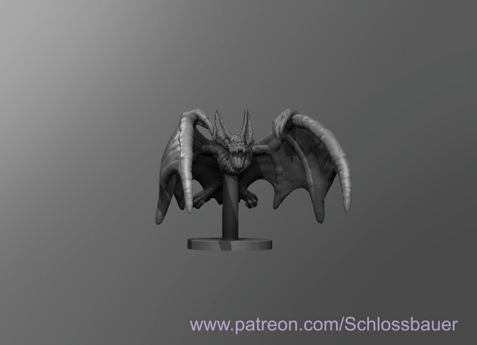 Bat Flying Creature Monster Manual 28mm Scale DND D&D Tabletop ...