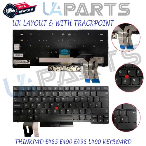 For Lenovo ThinkPad E485 E490 E495 L490 UK Laptop Keyboard With ...