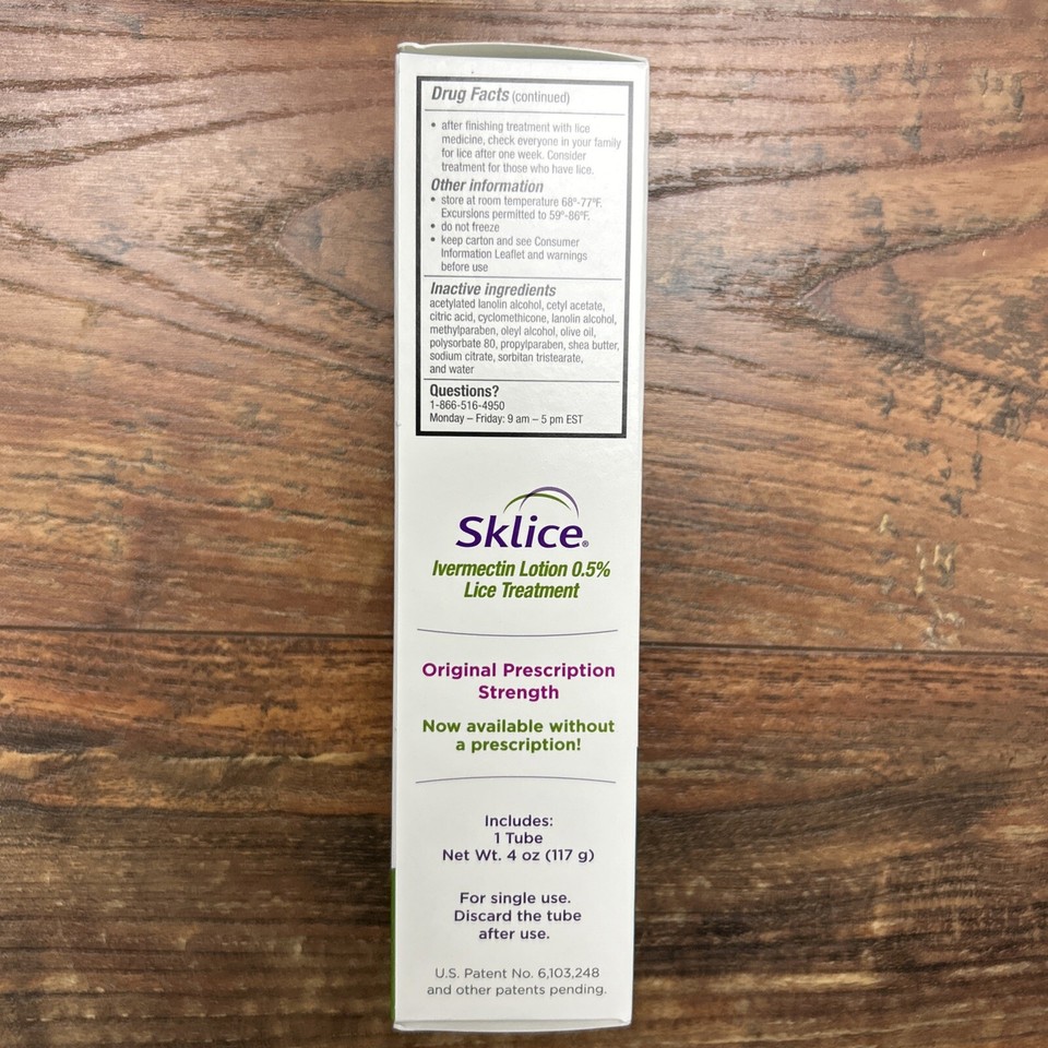 Sklice Lice Treatment Lotion One Tube One Time 10 Minutes 4 Oz Exp 05/ ...