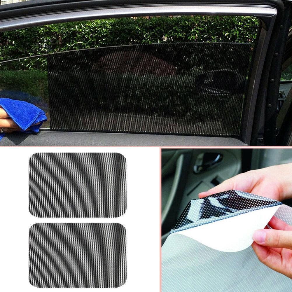 2x PVC Car Side Window Net Sun Shade Shied Solar Mesh Sticker Protector ...