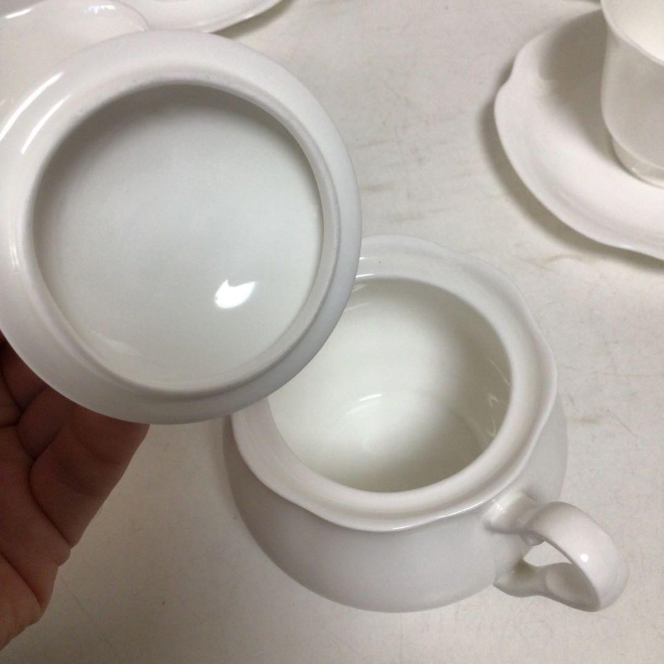 Maruri Bone China Demitasse Floral Cup and Saucer Set Sugar Pot | eBay