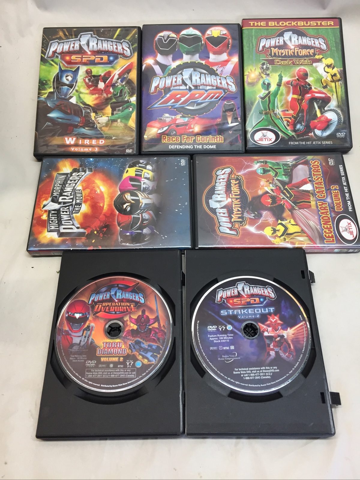 Power Rangers DVD Lot of 7 SPD Mystic Force Race Overdrive Stakeout ...