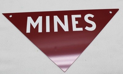Vintage Vietnam US military Minefield marker MINES red metal sign each ...