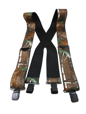 REALTREE Clip On X-Back Adjustable Work Hunting Suspenders Camouflage ...