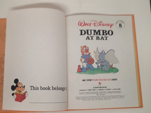 Dumbo at Bat Walt Disney Fun Read Library 8 Vtg Baseball Clown ...