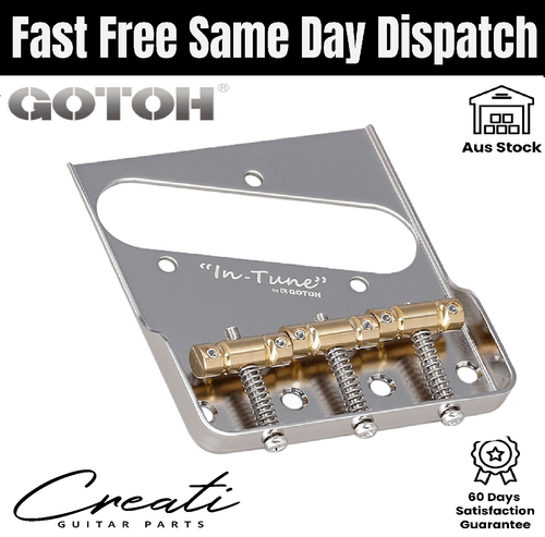 Gotoh® Nickel Telecaster® Tele® Guitar Bridge Cut Short Sides In-Tune ...