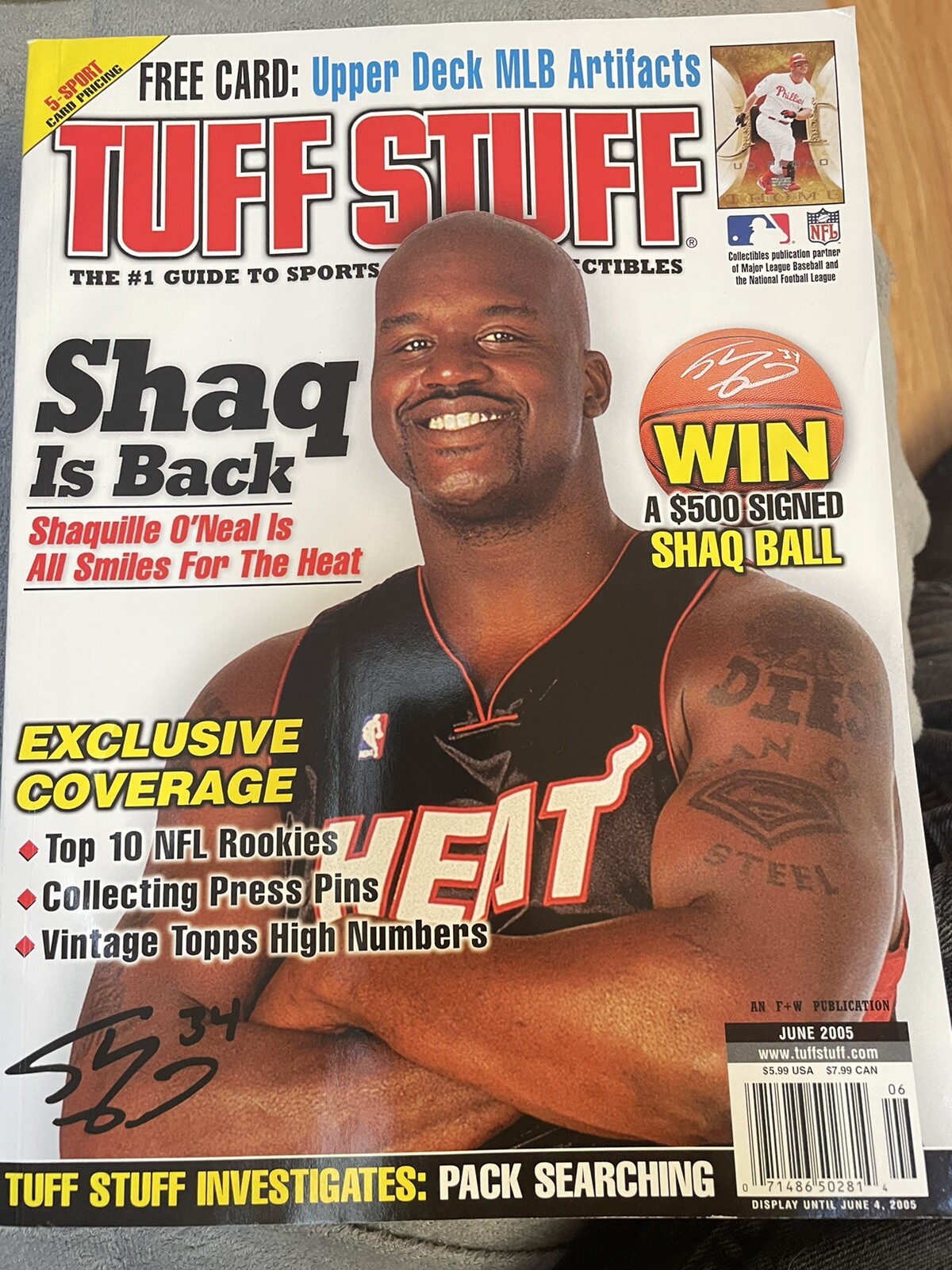 Beckett Tuff Stuff 6 magazine Lot Shaq Pedro Pujols Tiki Barber Palmer ...