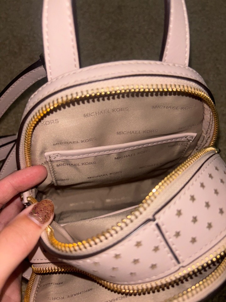 Michael Kors Rhea Mini Pink Star Print Backpack Excellent | eBay