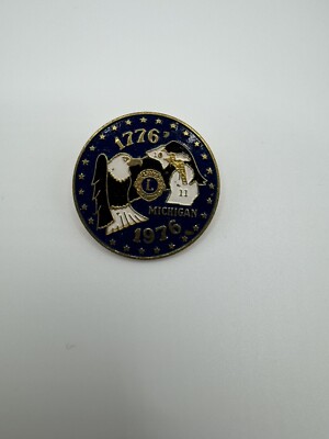 Lions Club International lapel pin MICHIGAN 1776 1976 bald eagle | eBay