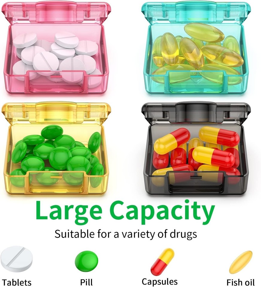 Small Pocket Pill Case (2/3 Pack), Daily Single Pill Box Organizer ...