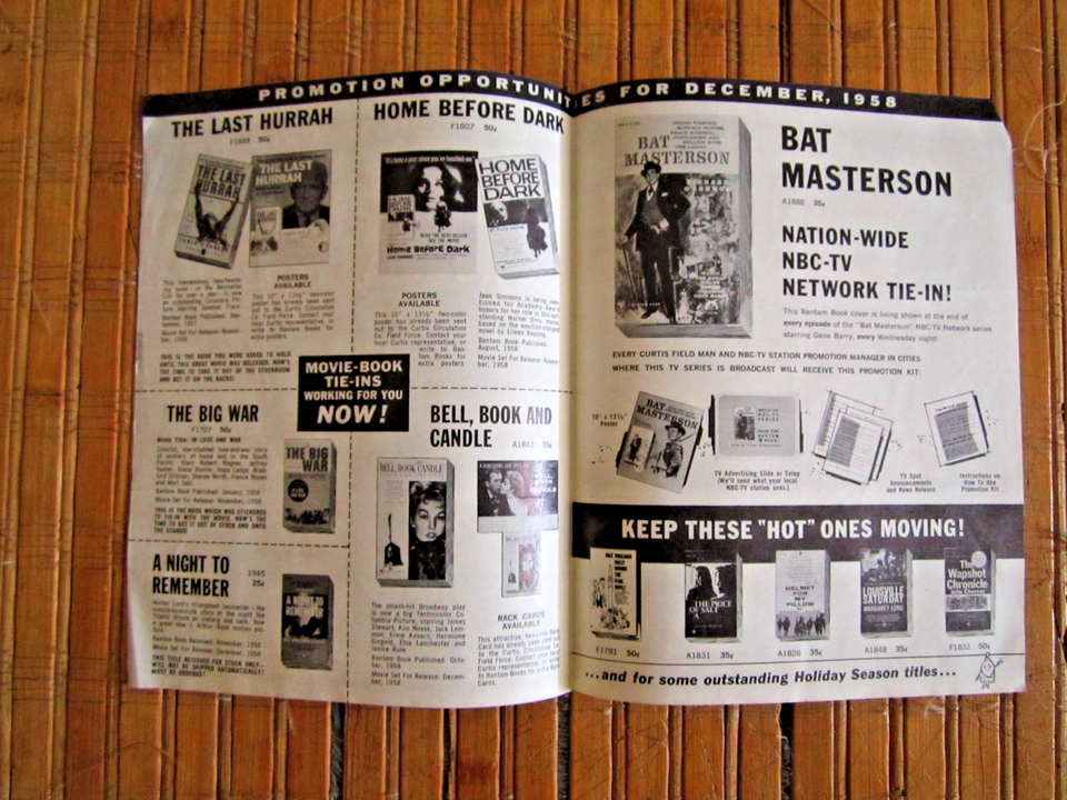 Bantam Books 1958 catalog, order form promo materials vintage ...