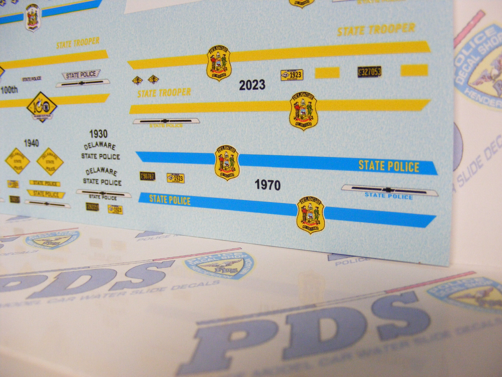 Delaware State Trooper 100th Anniversary 1:64 Water Slide Decals ...
