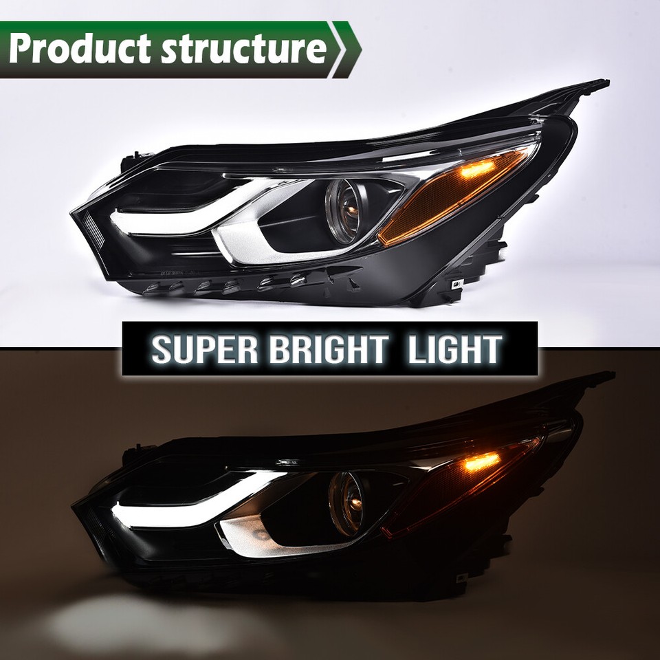 Fit For 2018-2021 Chevy Equinox Factory Halogen LED DRL Headlights ...