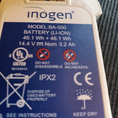 Oxygo Inogen G5 8-Cell Single 14.4 Volt Li-ion Battery BA-500