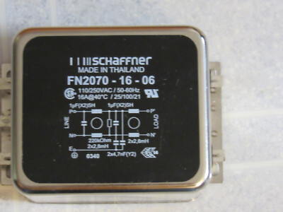 SCHAFFNER LINE FILTER FN2070-16-06 110/250VAC 50/60Hz 16A@40°C / 25/100 ...