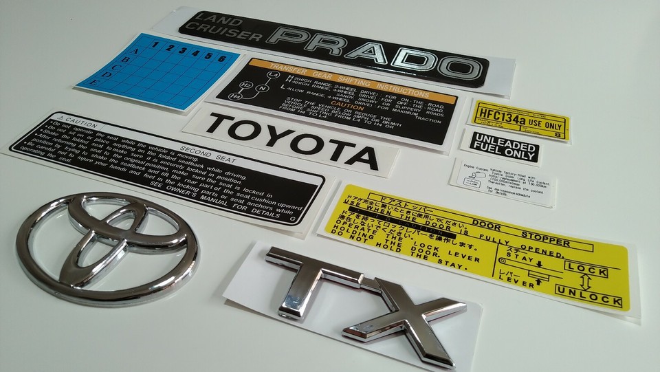 Toyota Land Cruiser Prado 90 Set of Decal Emblem Set Chrome | Colombia ...