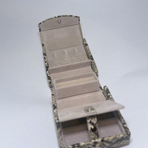 Small Nordstrom Rack Travel Jewelry Box Faux Snakeskin Snap Closure | eBay