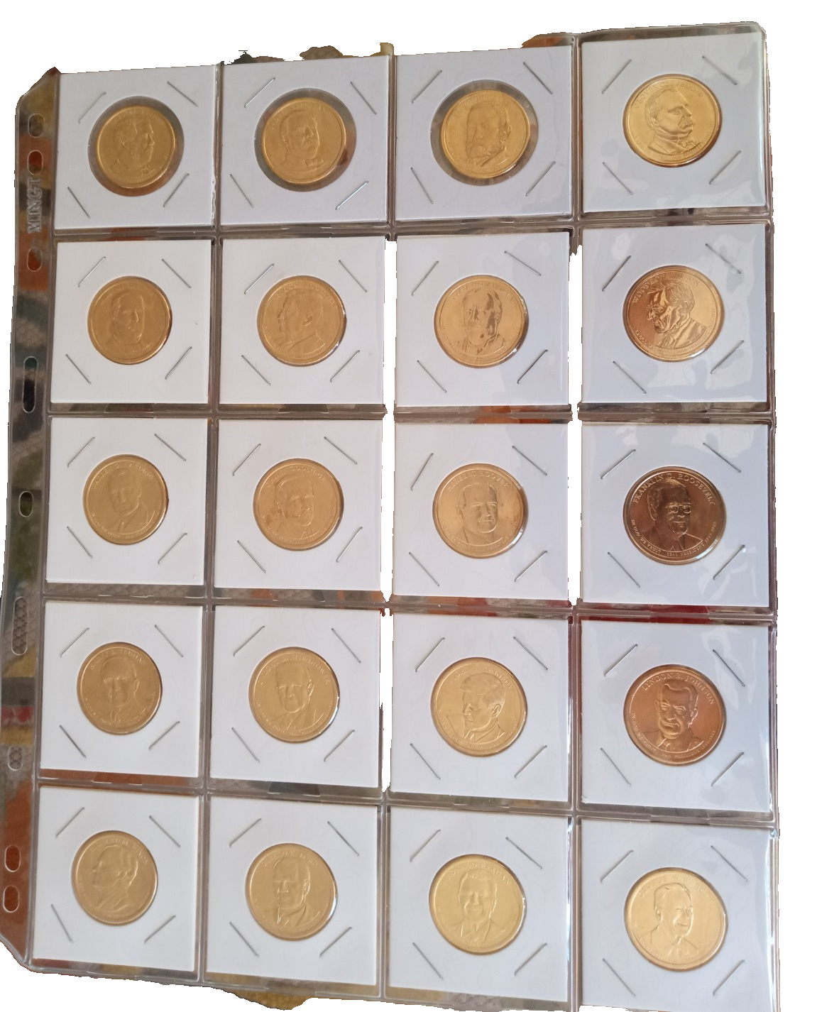 Full set of 40 "D" mint mark presidential gold tone uncirculated mint ...