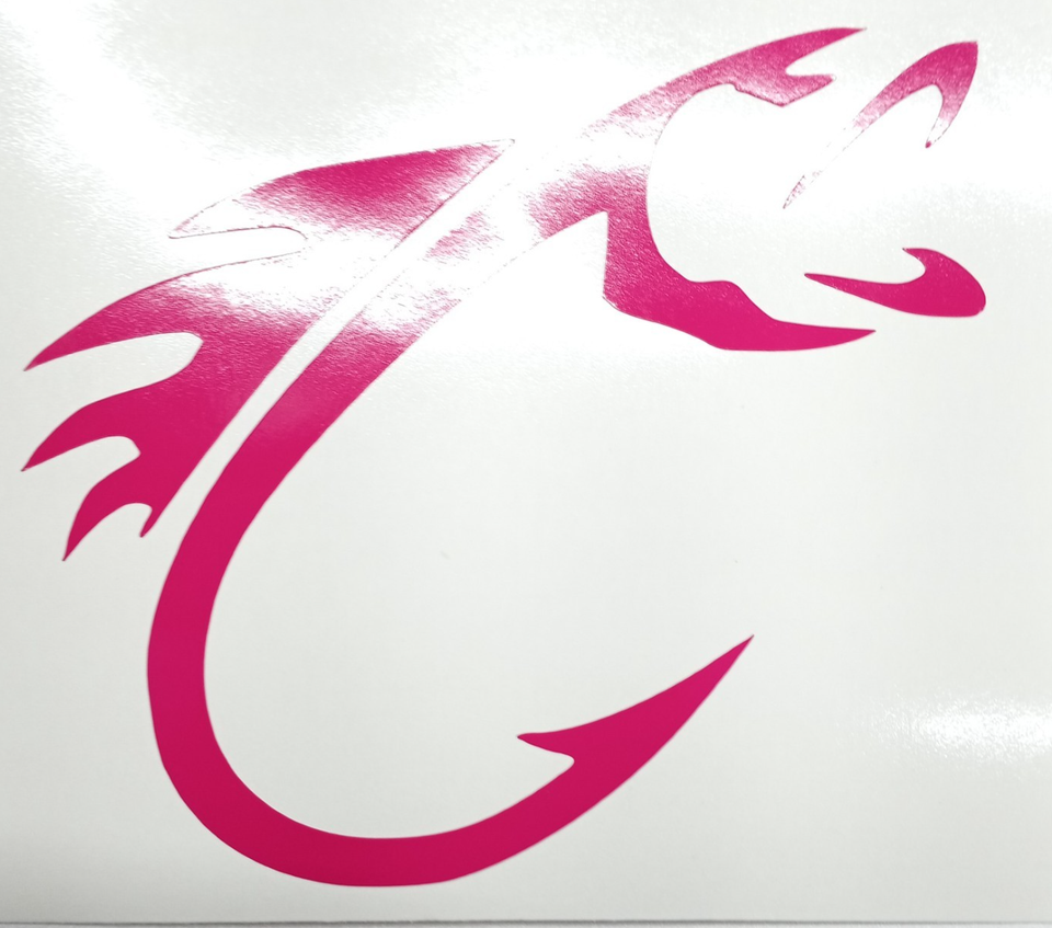 Fish Hook Vinyl Decal Car Truck Boat Laptop Fishing Sticker | eBay