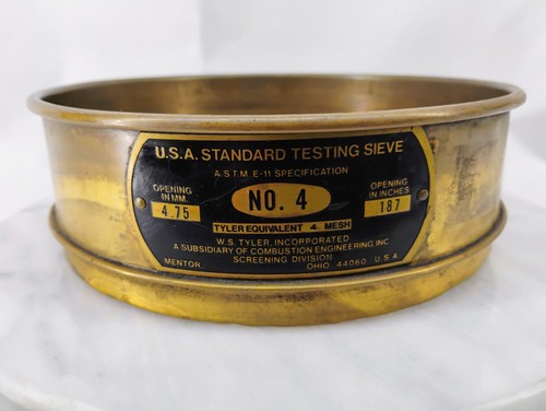U.S.A Standard Testing Sieve No. 4 W.S Tyler 8" Brass .187 Inch Mesh | eBay