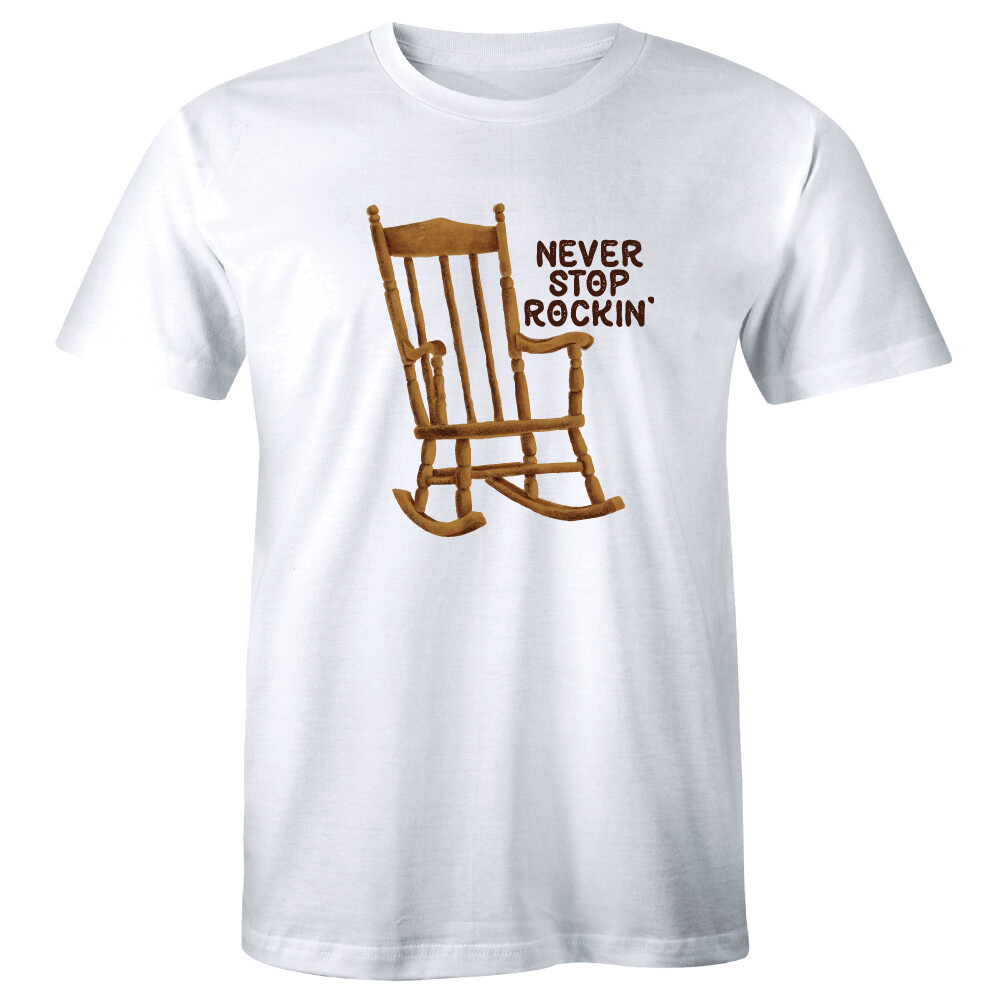 Never Stop Rockin' Men's T-Shirt Cool Rock Music Lover Tee Funny Humor ...
