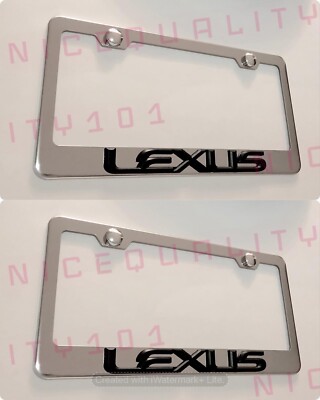 2X 3D Lexus Stainless Steel Chrome Finished License Plate Frame Holder ...