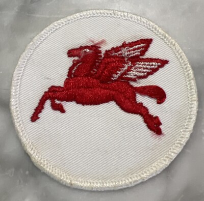 Vintage MobilOil Uniform Patch Mobil Oil Service Station Pegasus Patch ...