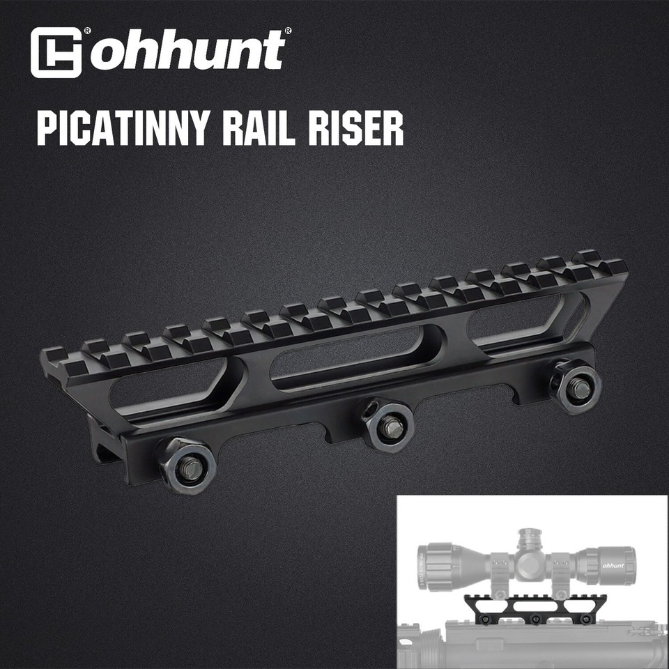 ohhunt Picatinny Rail Riser 1 inch High 14-Slots Scope Riser for Scope ...