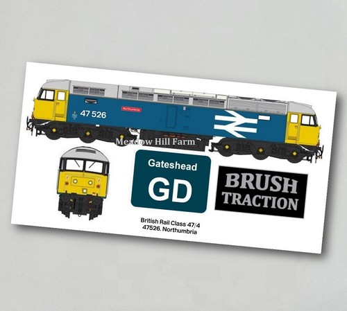 British Rail Class 47 Fridge Magnet 47526 Northumbria BR Blue Diesel ...