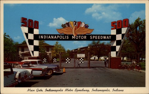 Indianapolis Indiana Motor Speedway sign 1950-60s cars unused vintage ...