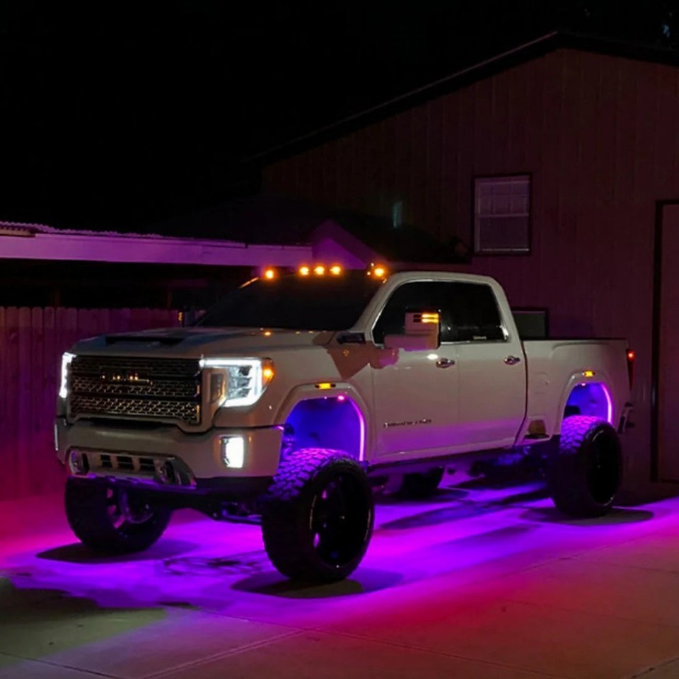 8PCS Purple Rock LED Light Underbody Rig Trail Glow Lamp For Offroad ...