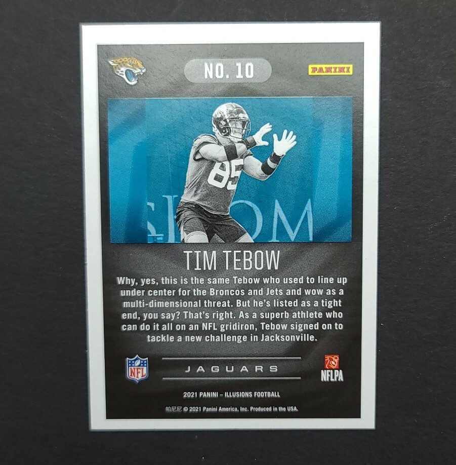 Tim Tebow Tight End TE 2021 Panini Illusions Football Base Card #10 ...