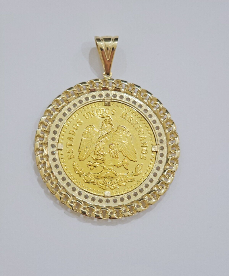 1947 Mexican Centenario Coin Charm Pendant Replica 50 pesos With Bezel ...
